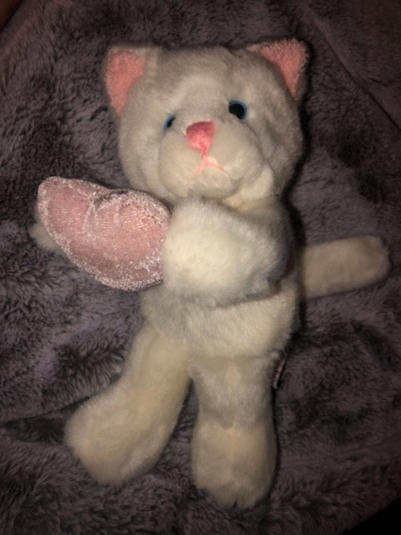 Vintage Russ Cat Plush White Kitten Blue Eyes Pink Ears - Etsy UK