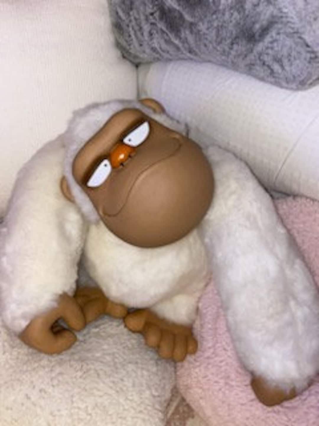 Vintage Rodney Gorilla Plush Ape LARGE Like a Chubby Baby White Rubber ...