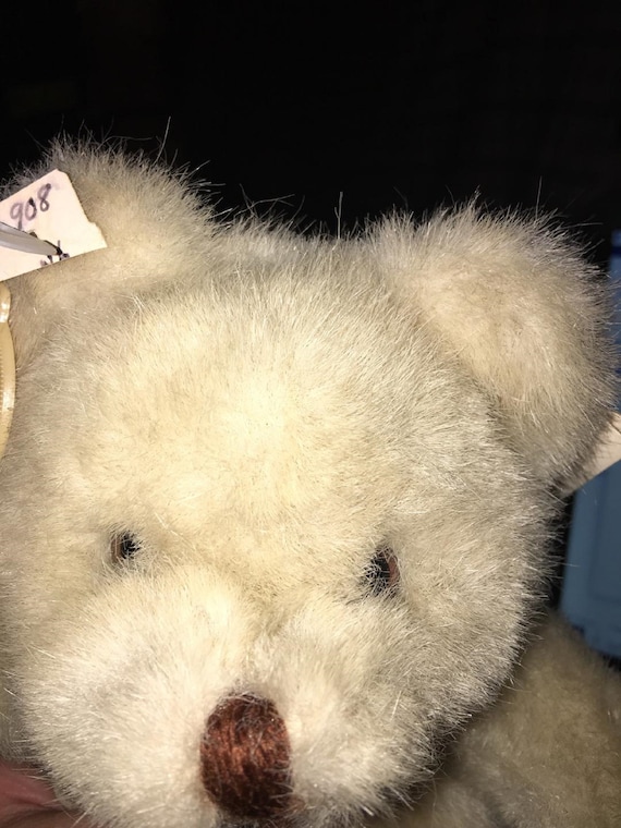 Vintage Russ Bear Plush Frizzy Suede Ribbon Neck NWTS 9 | Etsy