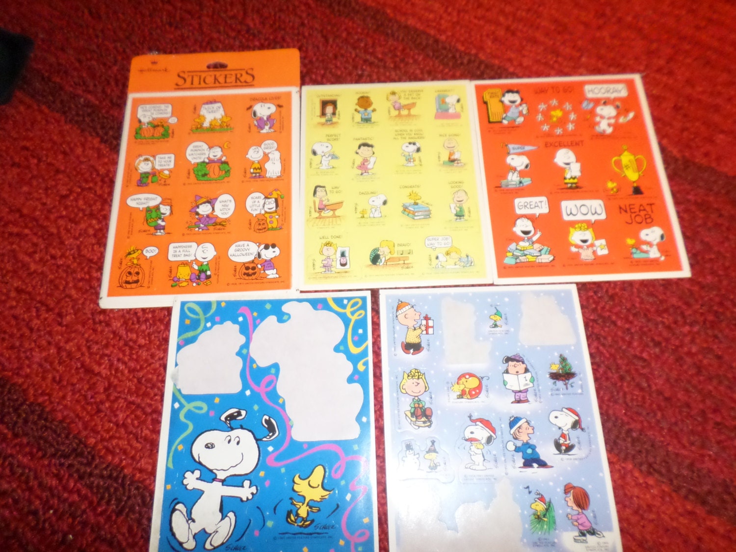 Vintage Snoopy Stickers Lot Halloween School Celebrate - Etsy