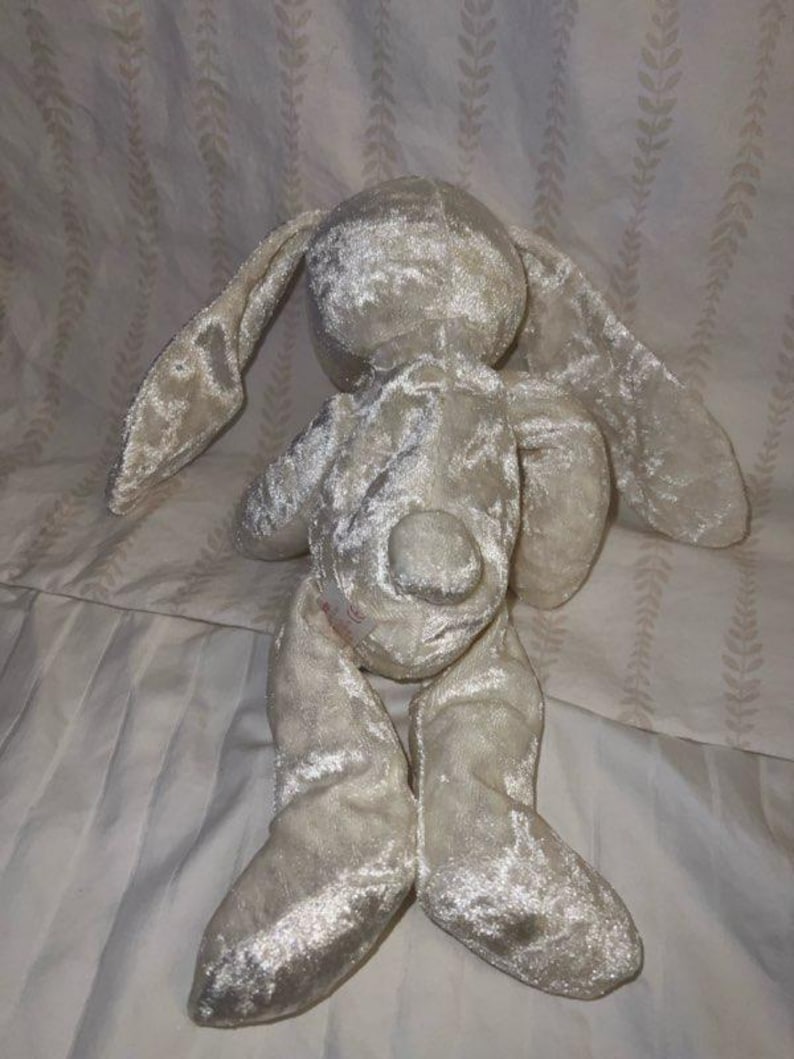 Vintage ECU Russ Bunny Powder Plush Lot Pearl Pink Purple 3 Shiny ...