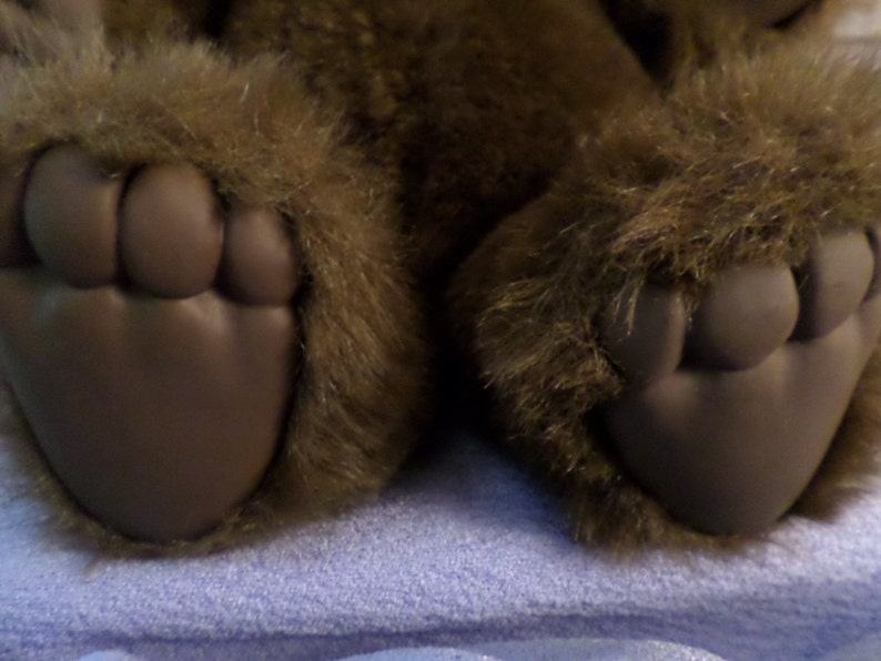 Vintage Applause Bear Plush Dark Brown Rubber Paws W Plastic - Etsy