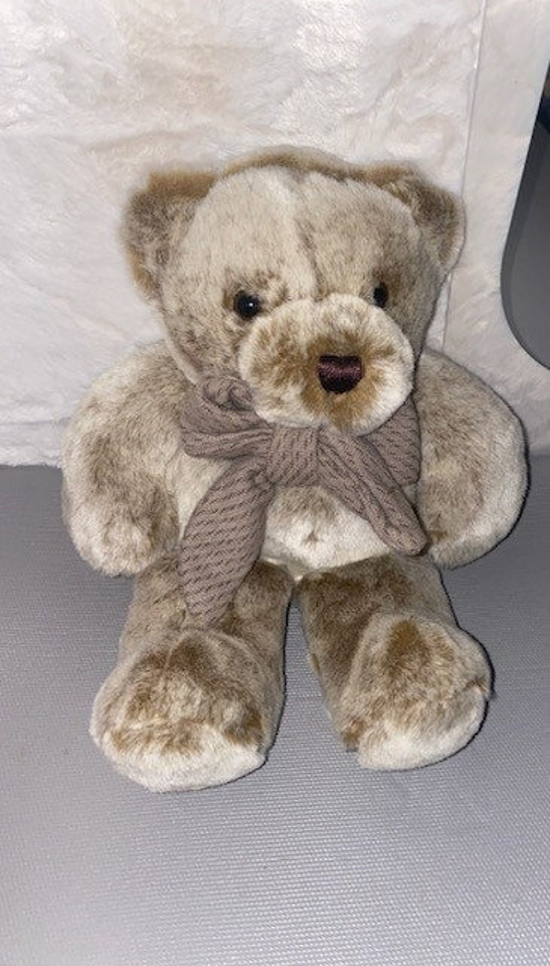 Vintage Flowers Inc Bear Plush Teddy Very Smooth Soft Brown White ...