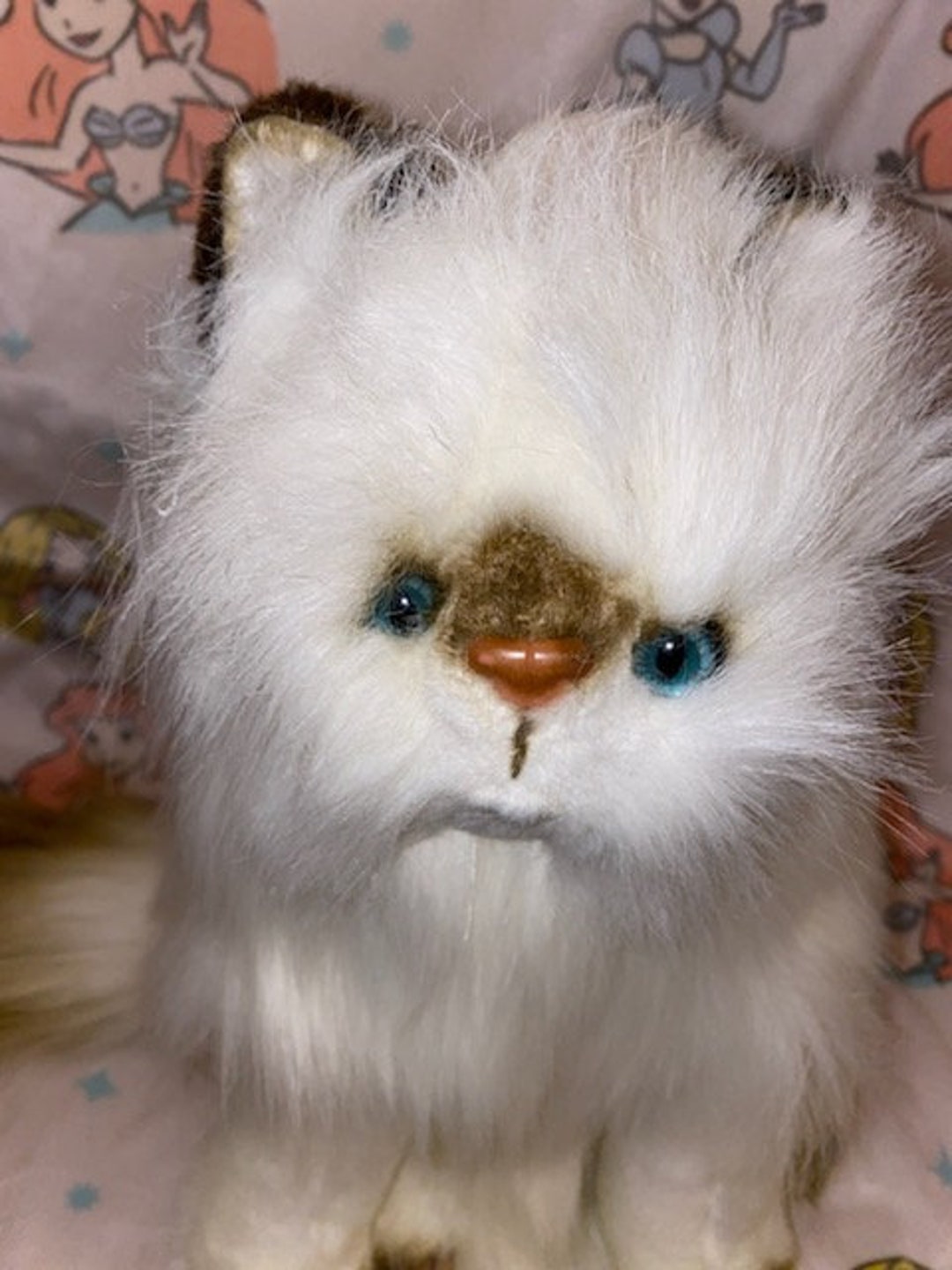 Vintage Russ Cat Plush Fluffy Persian Himalayan Kitty NWTS Yomiko White ...