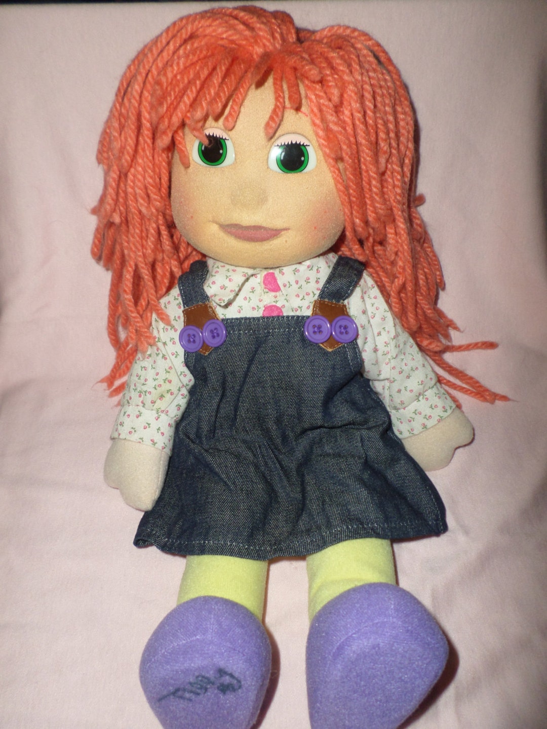Tots TV Tilly Doll 1995 Red Head Yarn Hair Jean Dress Freckles Foam ...