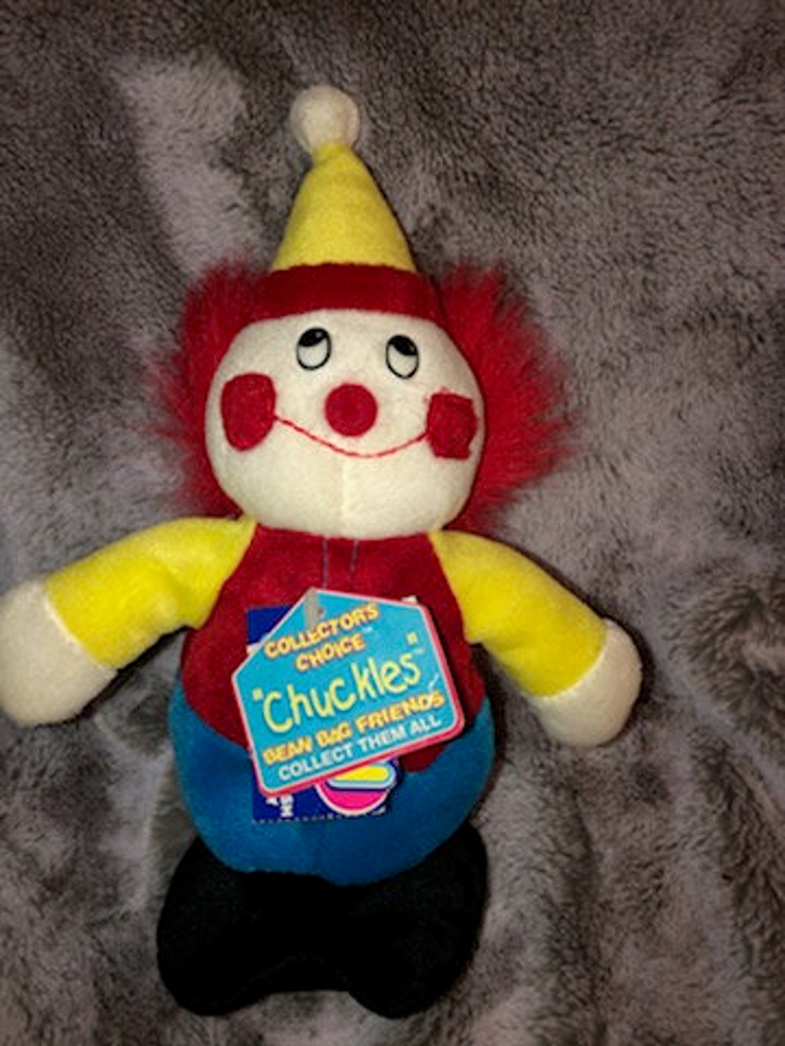 Vintage Dandee Clown Plush Red Nose Hair Cheeks Chuckles Blue | Etsy