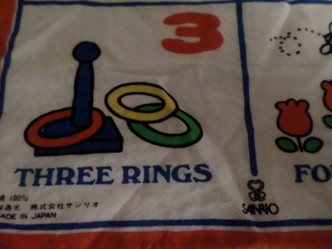 Vintage Hello Kitty Hankerchief Sanrio 1976 1234 Tulips Nose Sneeze ...