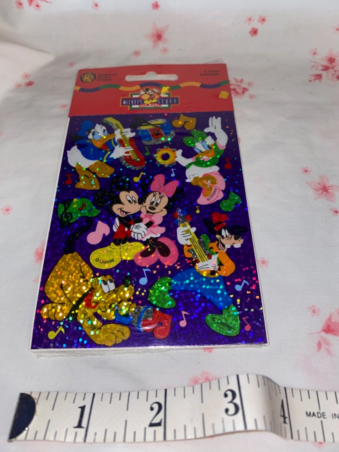 Vintage Disney Stickers Prism Mickeys Stuff Donald Duck Saxophone Drum ...