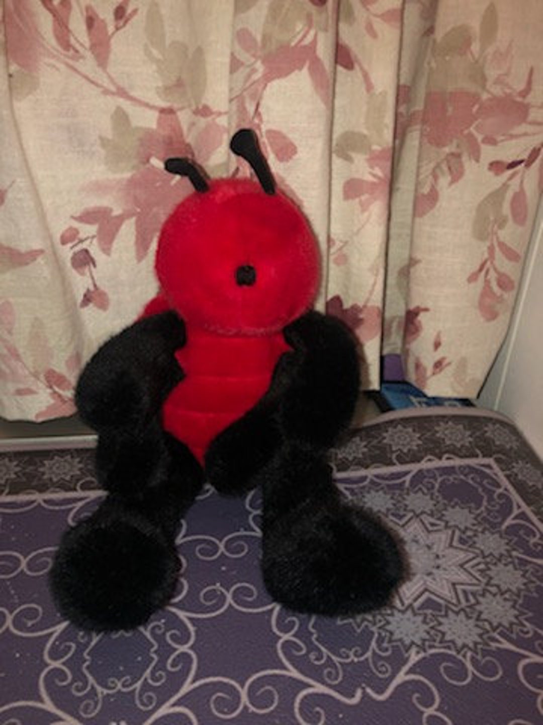 Vintage Manhattan Toy Ladybug Plush Red Black Polka Dots Wings Legs ...