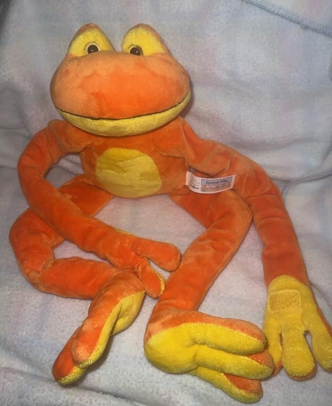 Vintage Animal Alley Frog Plush Orange Yellow Long Arms Legs Hugger 19 ...