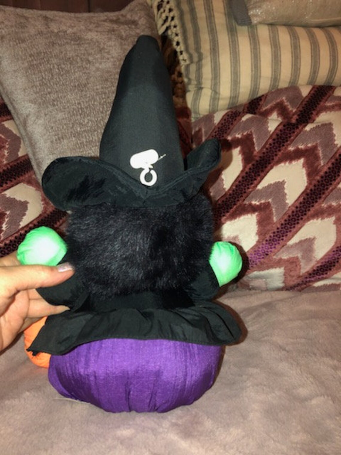 Vintage MTY Witch Plush Halloween Nylon Green Face 3D Bulging - Etsy