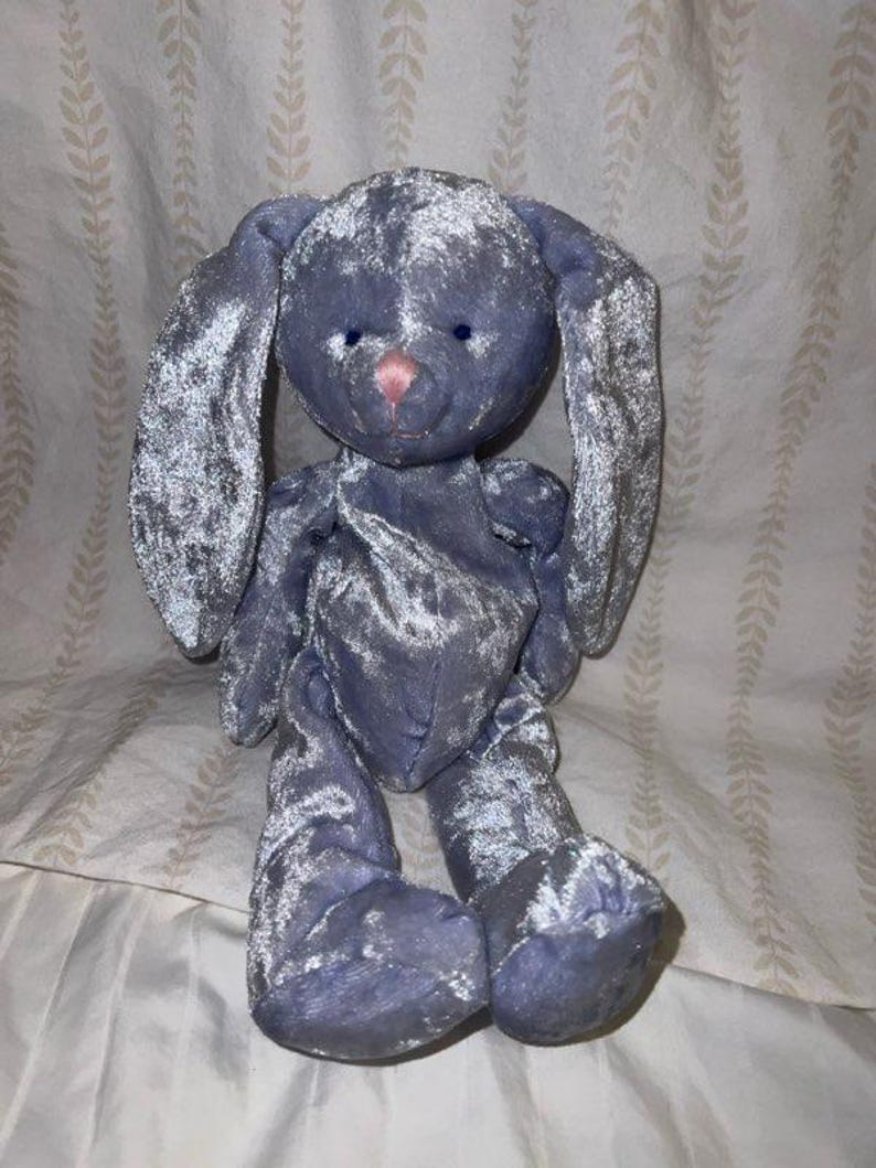 Vintage ECU Russ Bunny Powder Plush Lot Pearl Pink Purple 3 Shiny ...