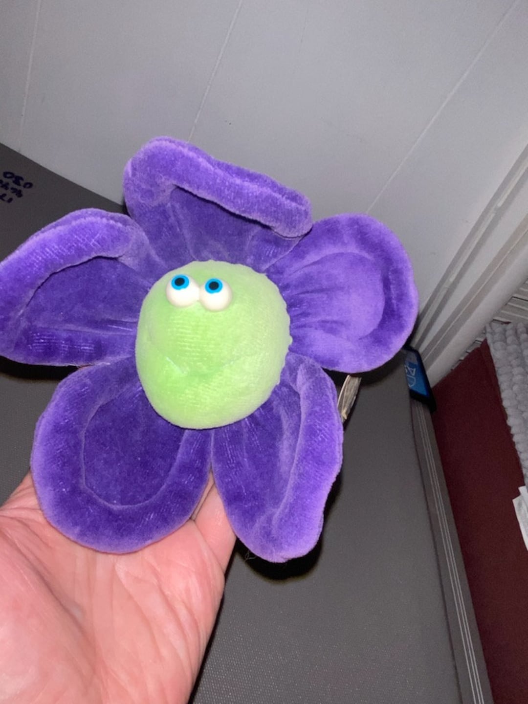 Vintage Jennifer Mazur Flower Plush Purple With Eyes Stem Funny Friends ...