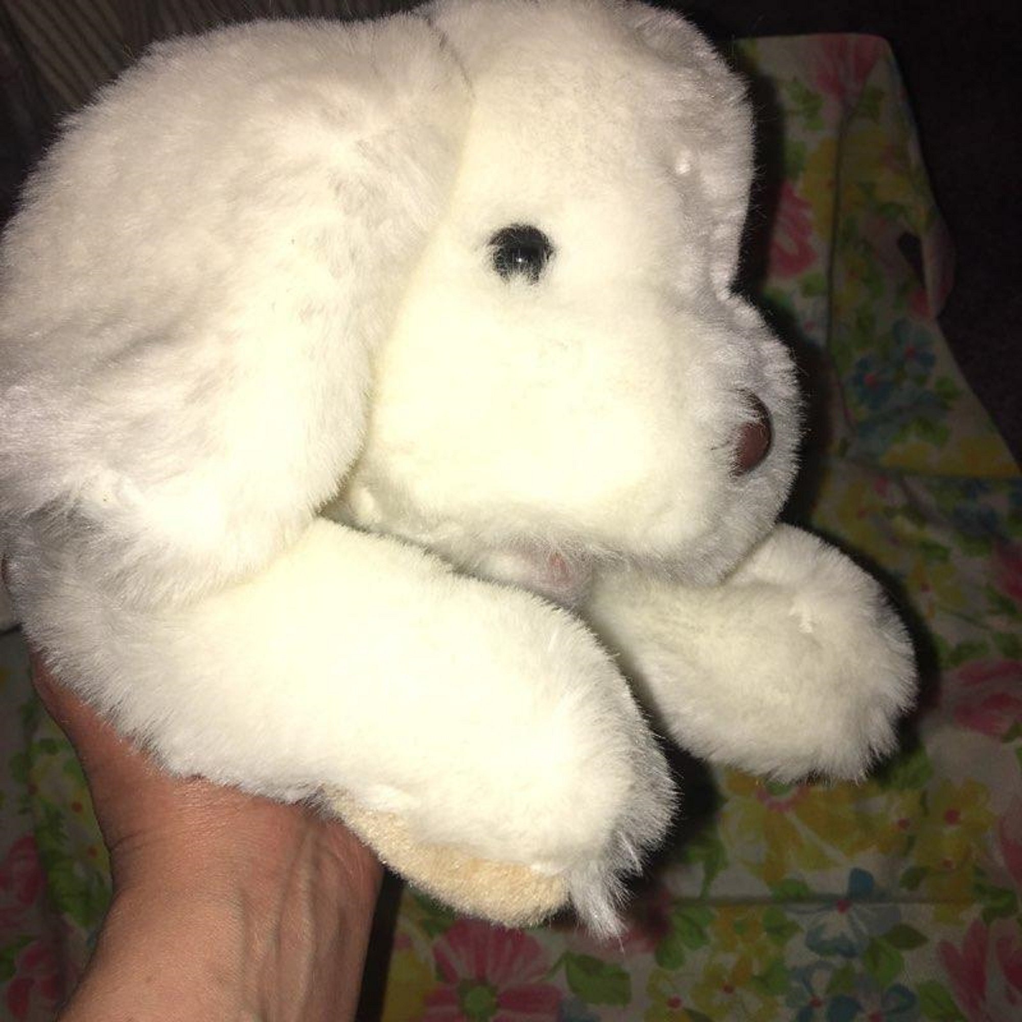 Vintage Cuddle Wit Dog plush White Brown faux leather nose | Etsy