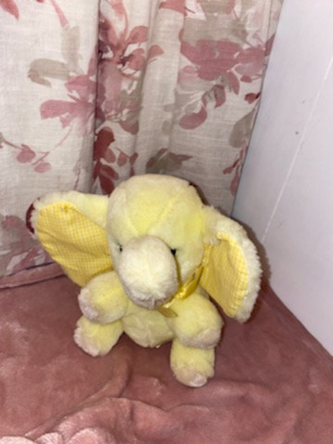 Vintage the Summit Collection Elephant Plush Yellow Pastel Fur Fabric ...