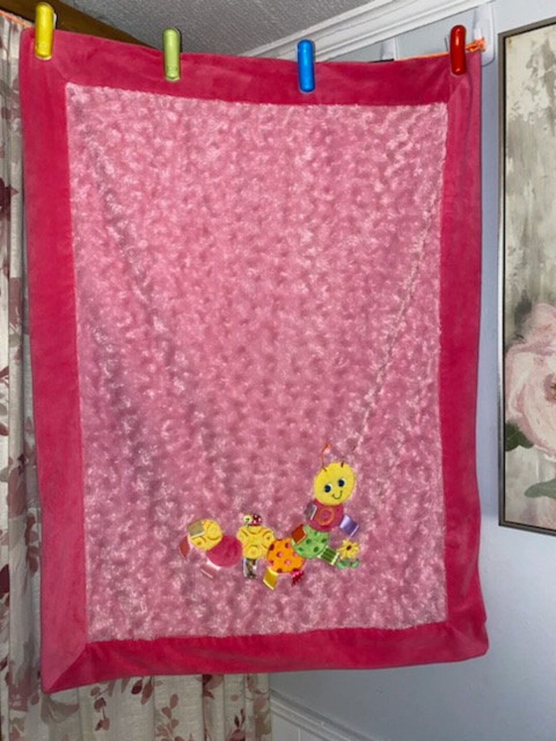 Taggies Baby Blanket Caterpillar Light Pink Dark Pink Ladybug Flower ...