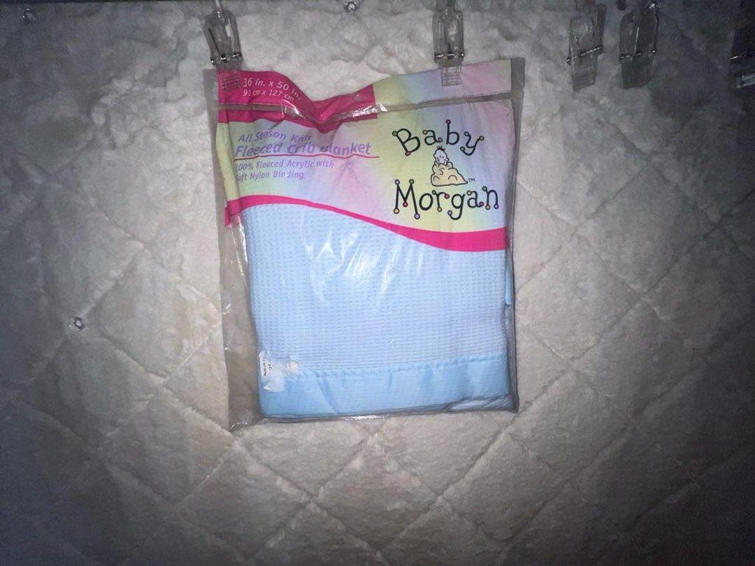 Vintage Baby Morgan Baby Blanket Baby Blue Thermal Waffle Weave NIPW - Etsy