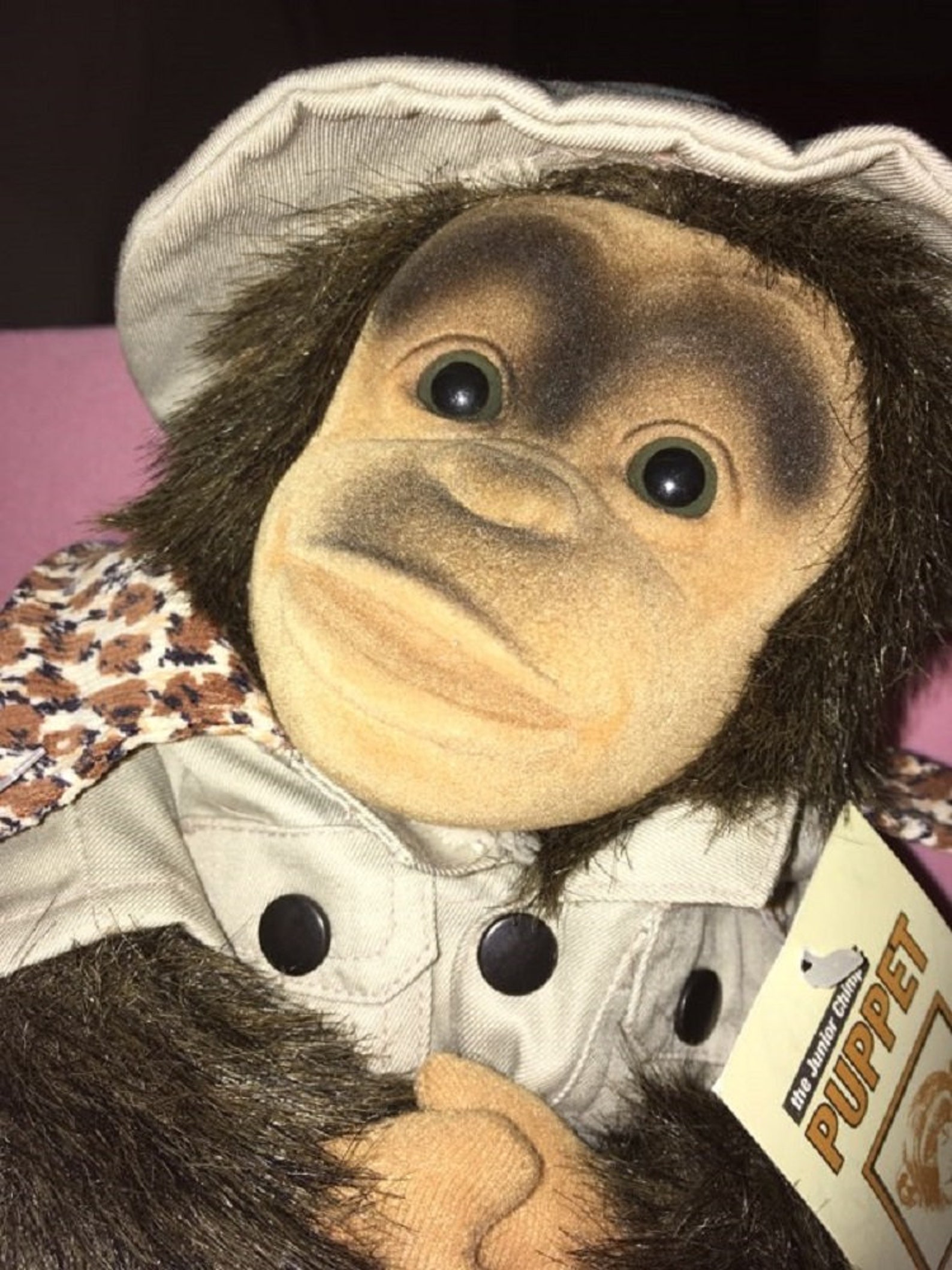 Vintage Hosung Monkey Plush Puppet Jungle Outfit Leopard Trim | Etsy