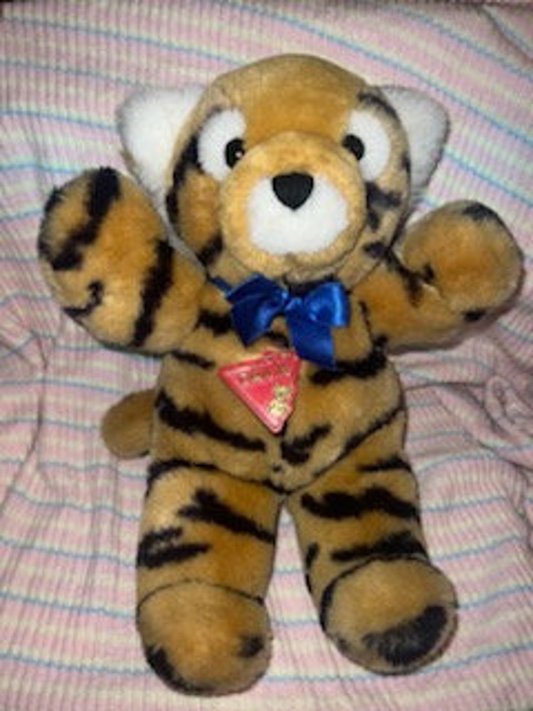 Vintage Dakin Tiger Plush Cuddles Legs Arms Blue Ribbon 15" ECU Dated ...