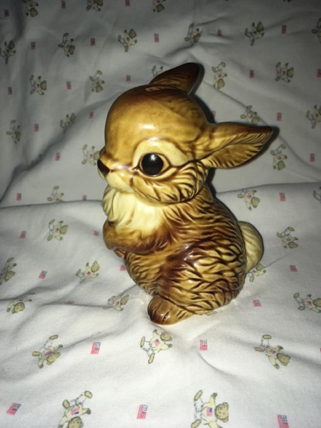 Vintage Norcrest Bunny Brown Figure Piggy Bank Original Metallic ...