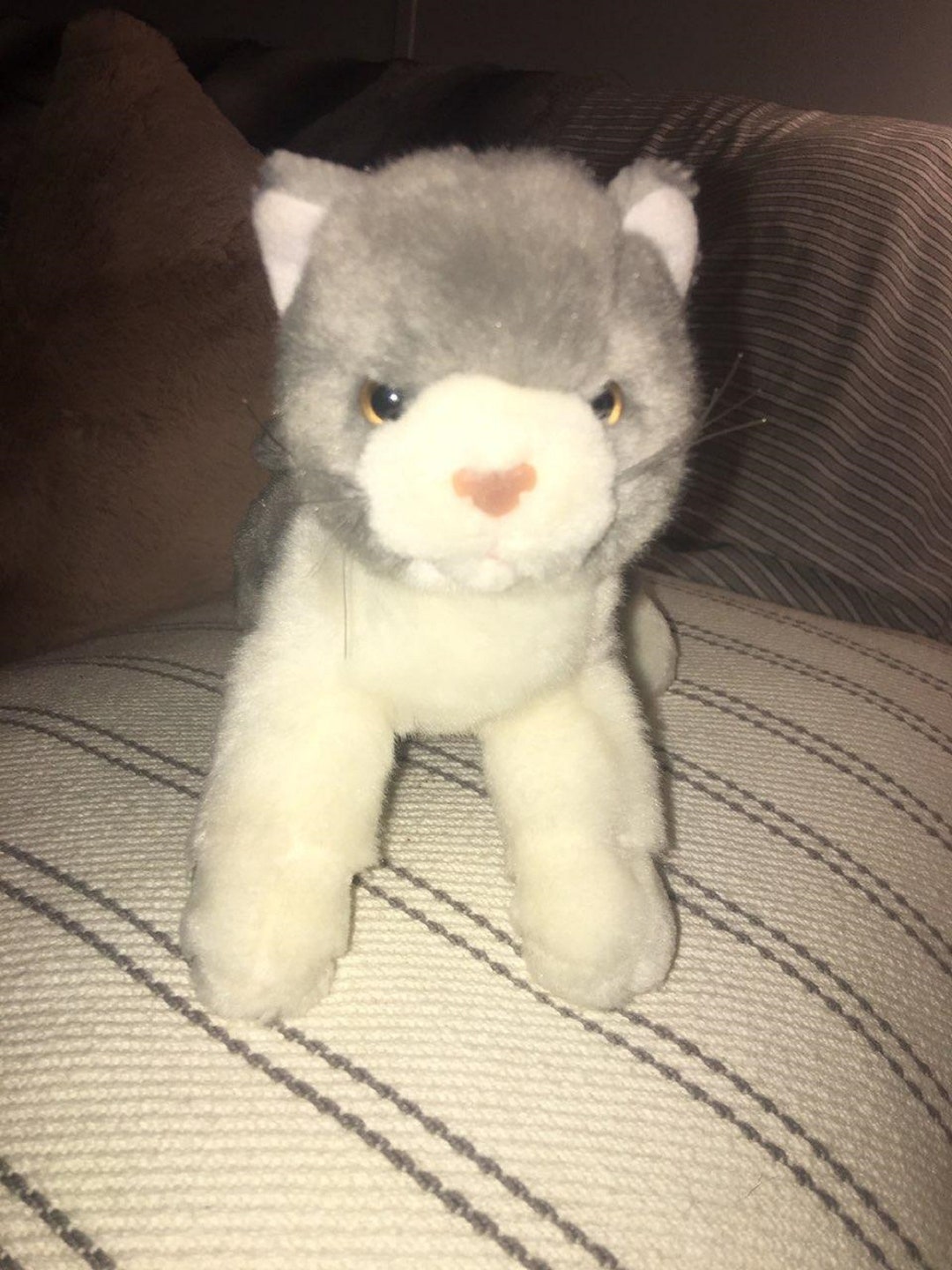 Vintage Mary Meyer Cat Plush Small Gray White Kitten 6" - Etsy