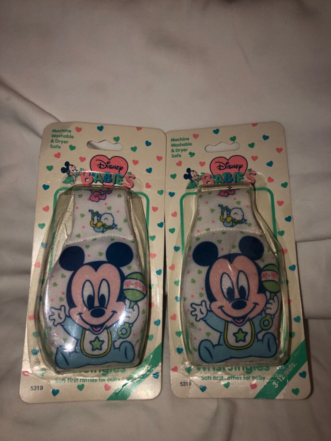 Vintage Playskool Mickey Mouse Wrist Jingles Rattle Disney Babies 2 NIP ...