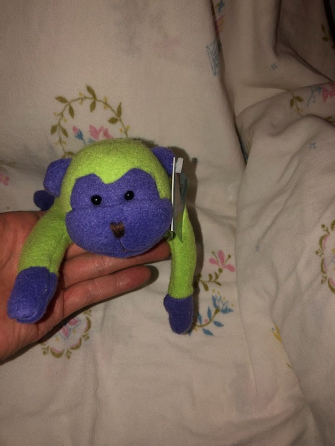 Vintage Floppy Friends Monkey Plush Fleece Green Purple GMA Montana ...