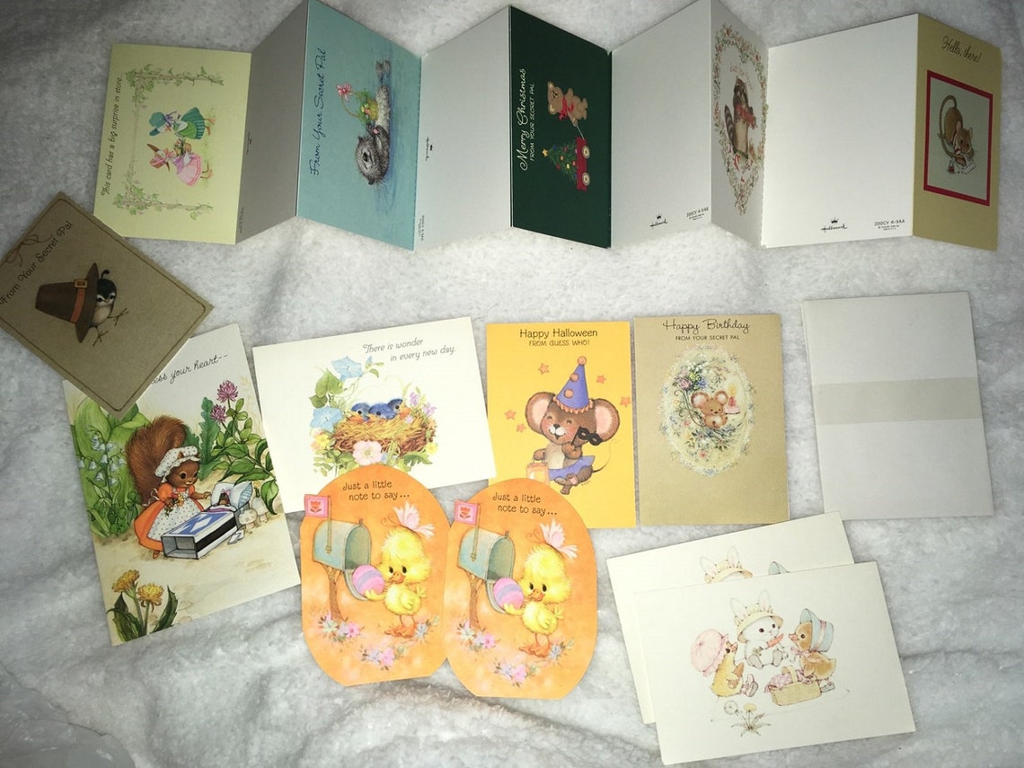 Vintage Hallmark Mouse Card Charmers Lot Duck Pal Squirrel Baby ...