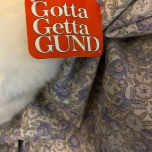 Vintage Gund Bunny Plush Buster White Gray Smokey Fur Above Eyes Pink ...