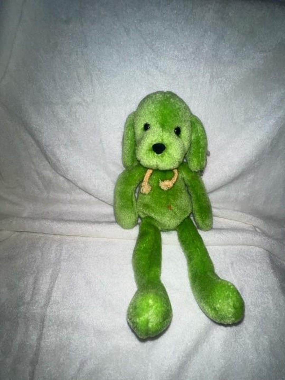 Vintage Gund Dog Plush Green Hot Shot Puppy Rope NWWTS Bellybutton X 10 ...