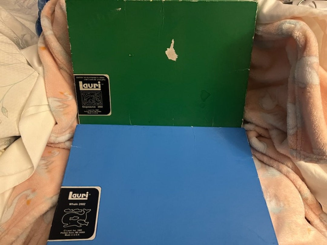 Vintage Lauri Puzzle Lot Stegosaurus Dinosaur Whale X's 2 Dated 89 87 ...