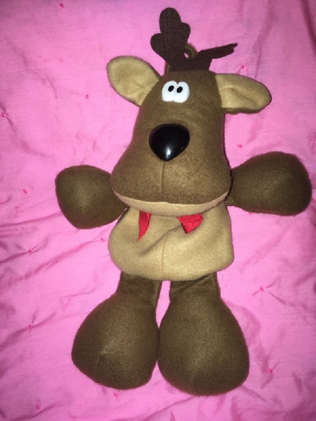 Vintage Hallmark Rodney Reindeer Plush Christmas Stocking 1986 Brown ...