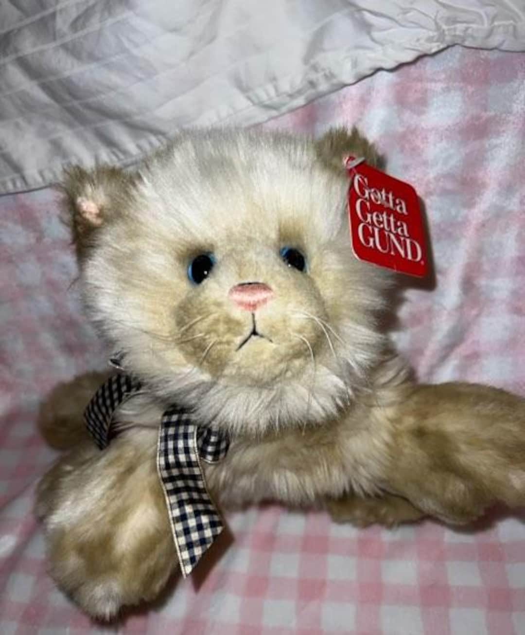 Vintage Gund Cat Plush Pouncer Floppy Soft by Mica NWTW Blue Eyes ...