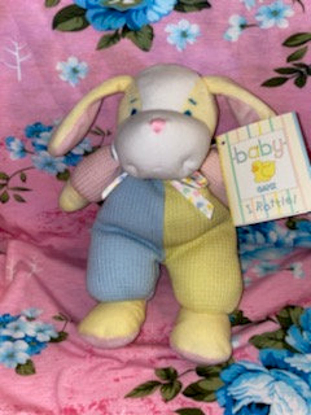 Vintage Baby Ganz Dog Plush Puppy Thermal Waffle Weave NWTS I Rattle ...