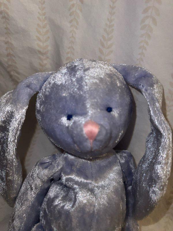 Vintage ECU Russ Bunny Powder Plush Lot Pearl Pink Purple 3 Shiny ...