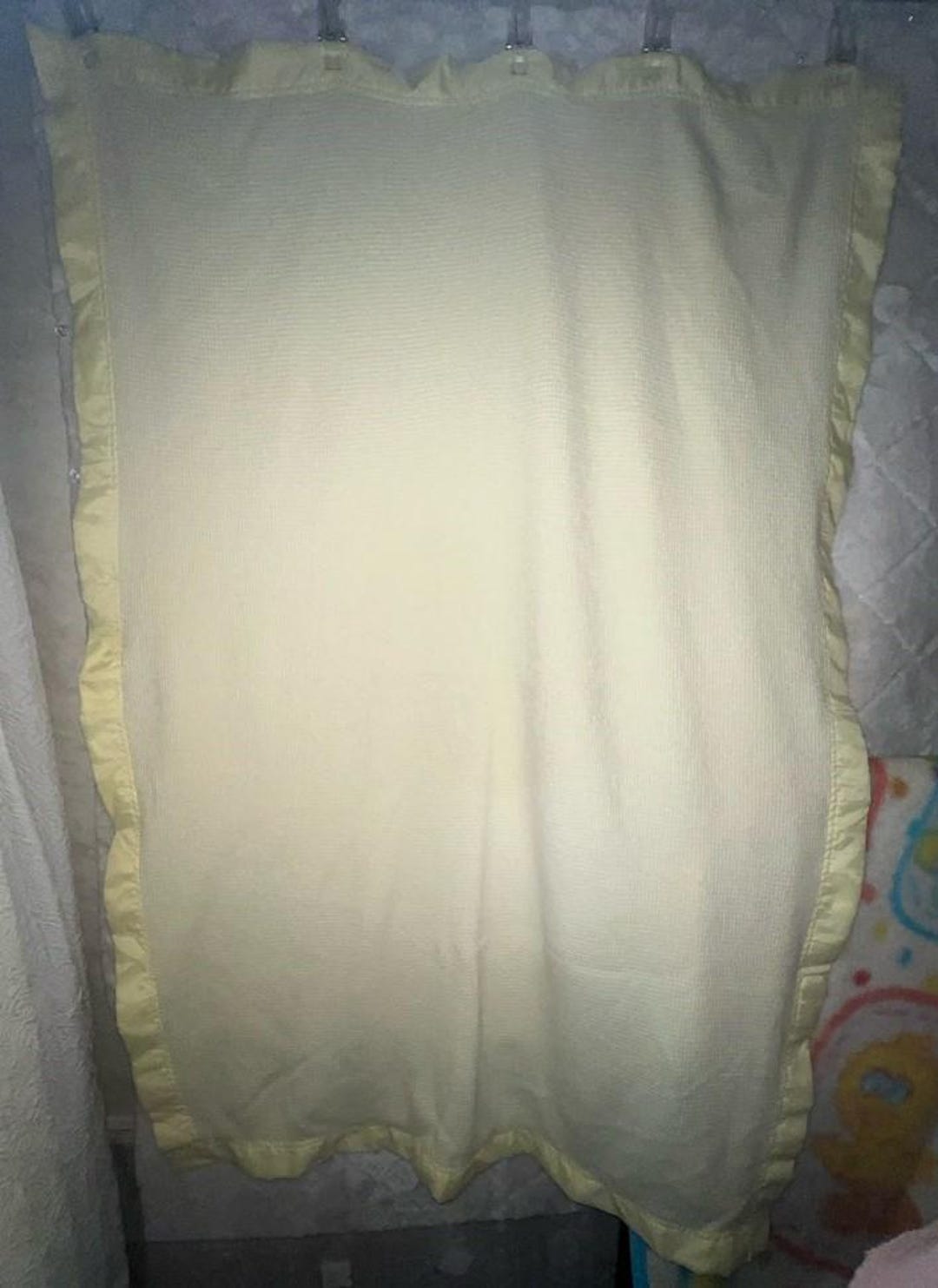 Vintage Baby Morgan Blanket Yellow Waffle Weave Soft Thermal ECU - Etsy