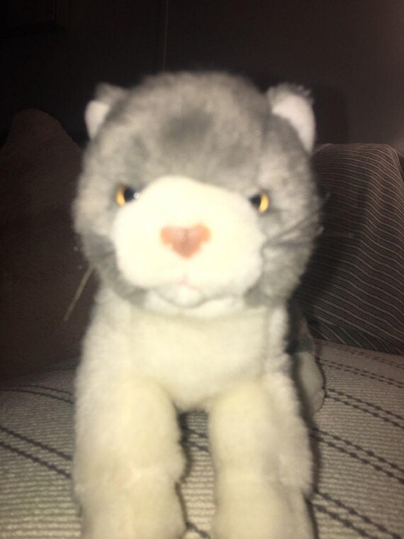 Vintage Mary Meyer Cat Plush Small Gray White Kitten 6 Etsy UK