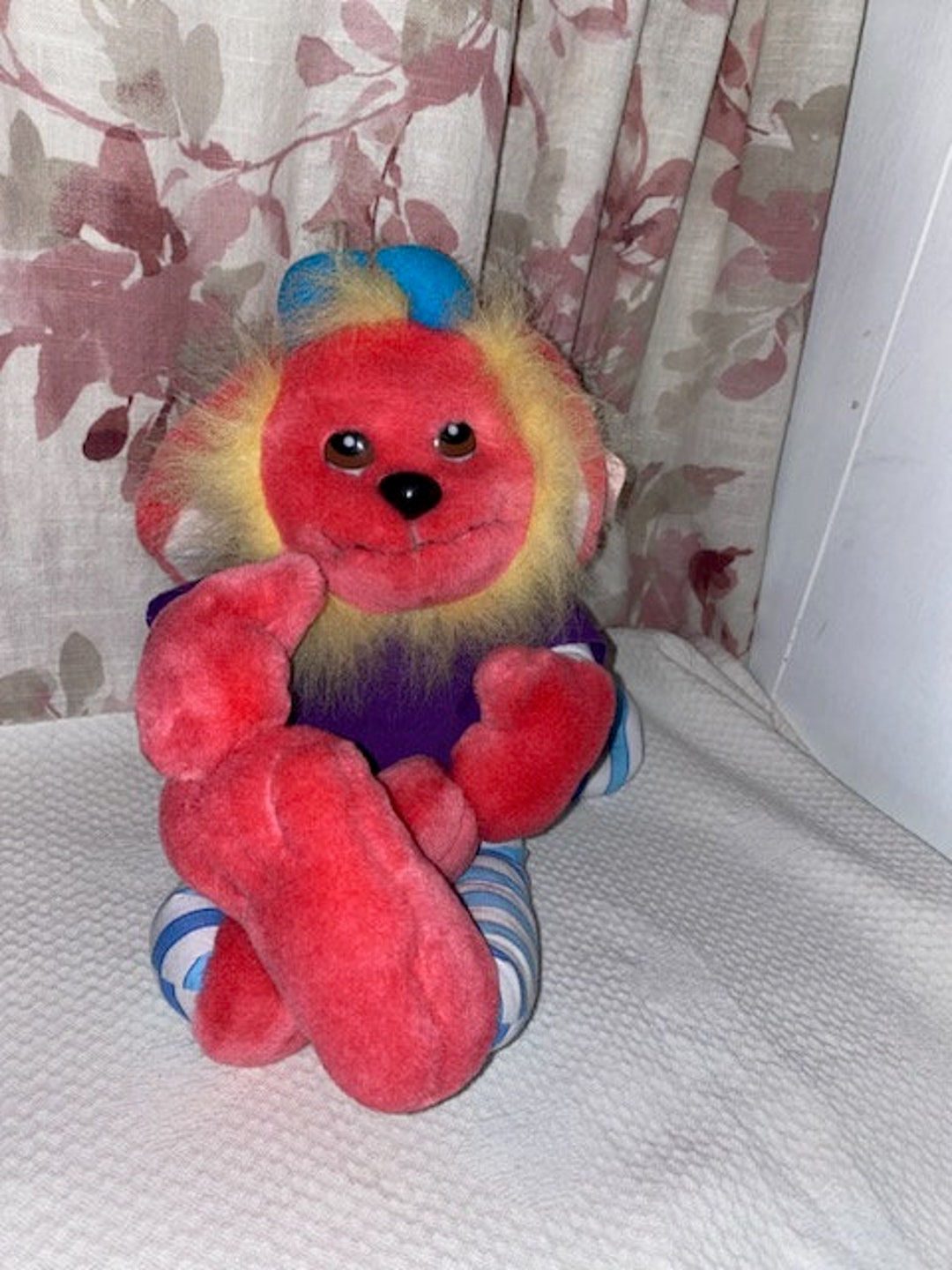 Vintage Sugar Loaf Monster Monkey Plush Freaky Friends Pink Face Feet