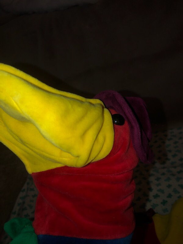 Puppets Vintage Manhattan Toy Bird Puppet Velour Hand Crow Blackbird ...