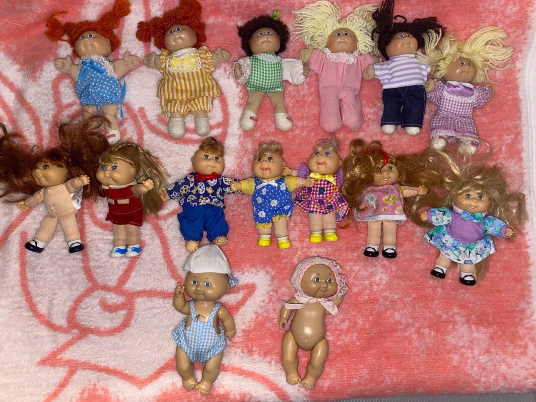 Vintage Cabbage Patch Kids Baby Dolls CPK Figures Jointed PVC Mini Doll ...