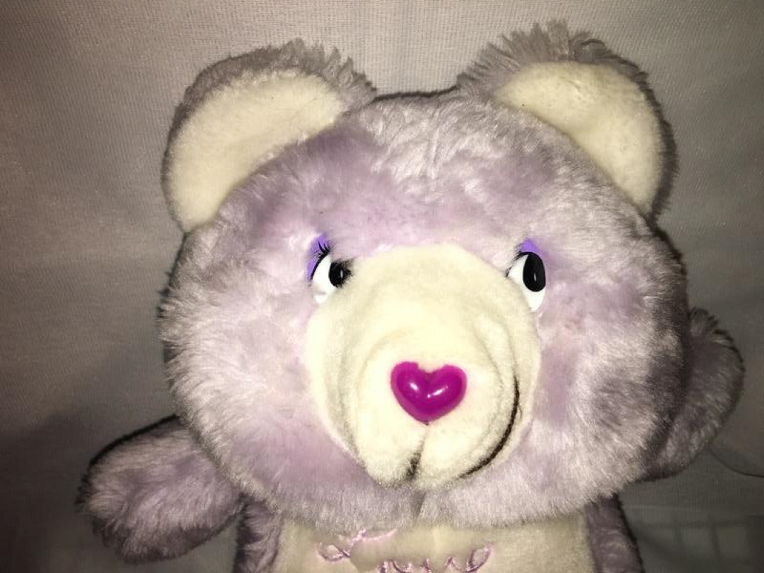 Vintage Cuddle Wit Bear Plush Love Bear Purple Heart Nose | Etsy