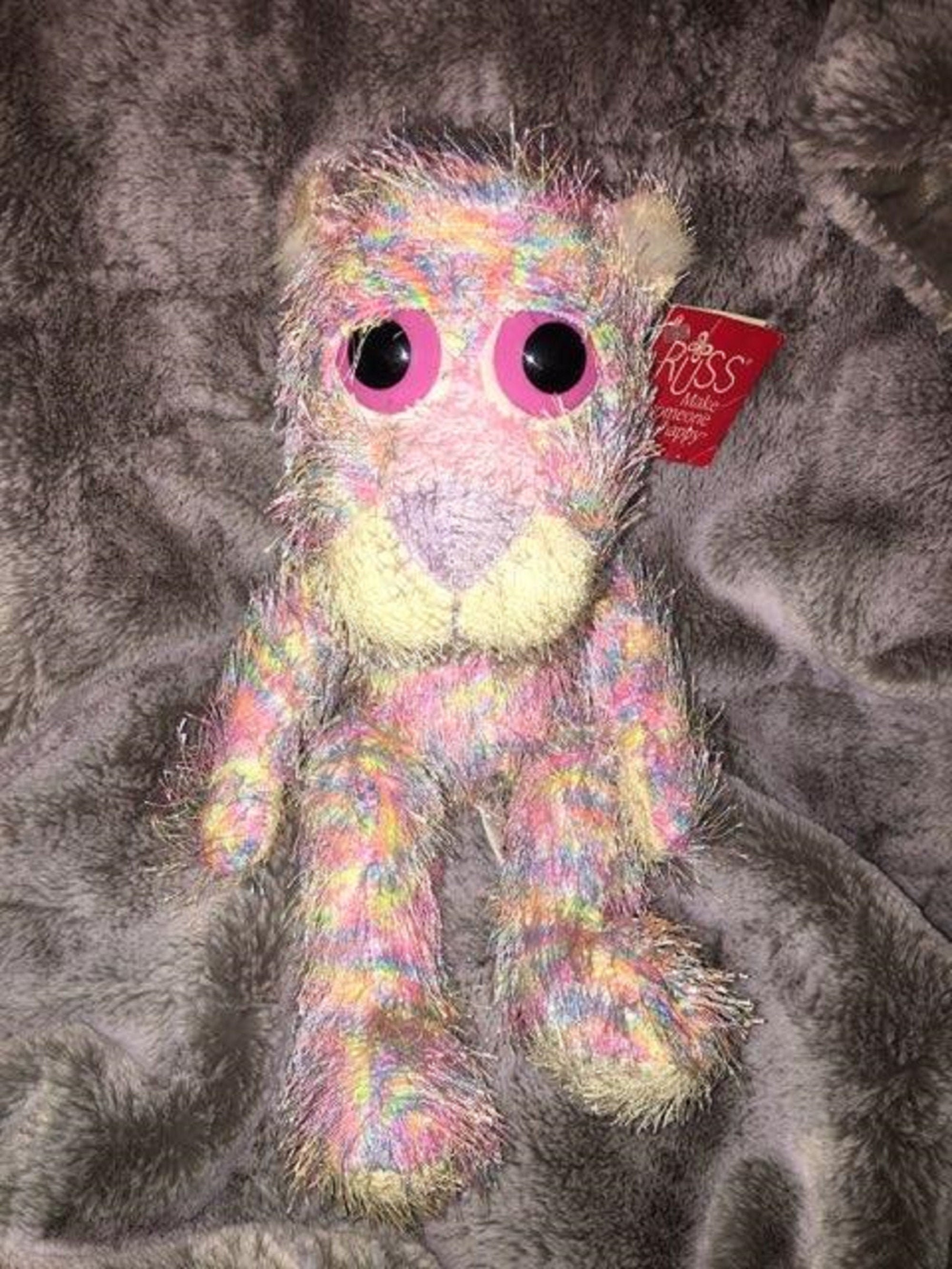 Vintage Russ Cat Plush Pitt Panther Lion Stringy Fur Pink | Etsy