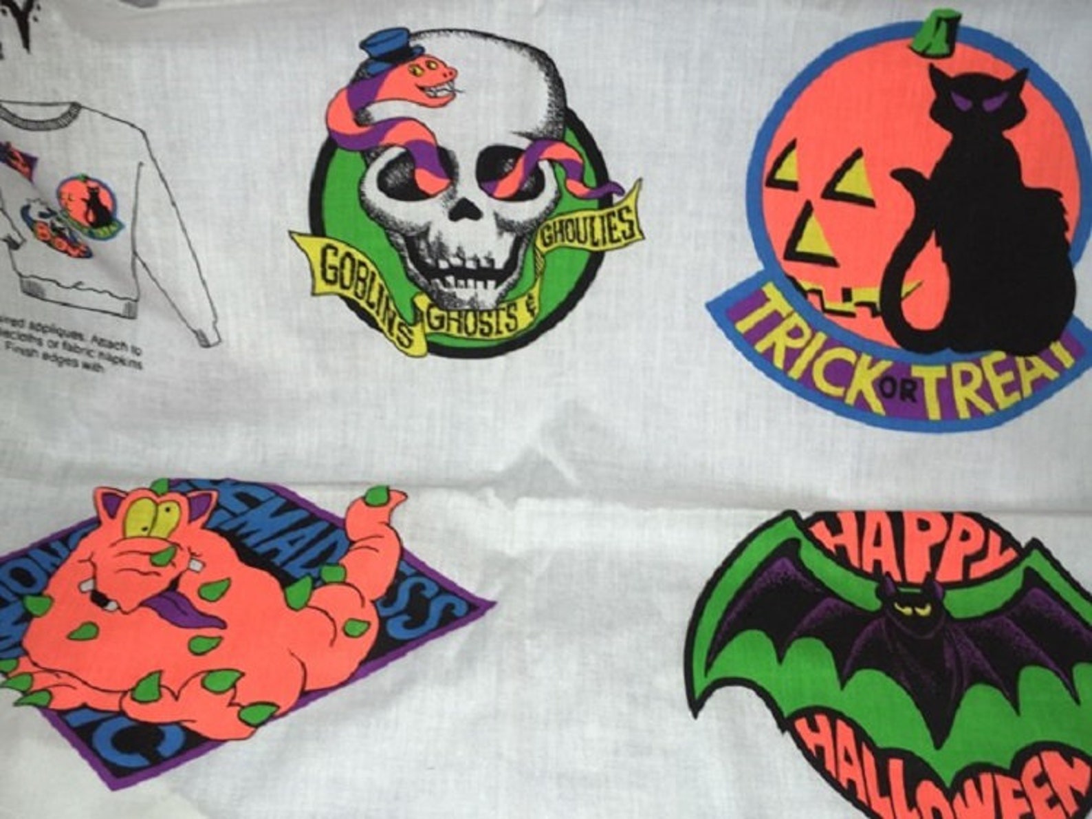 Vintage Hallmark Halloween Fabric Panel Create Shirt Iron on - Etsy
