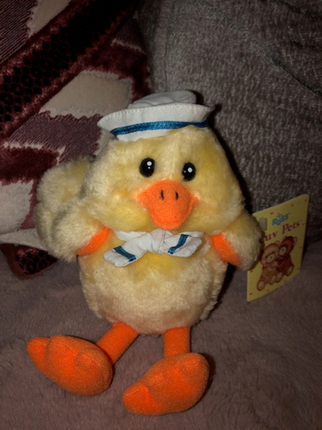 Vintage Russ Duck Plush Skipper 7" Sailor Hat Bib Small Luv Pets NWTS ...