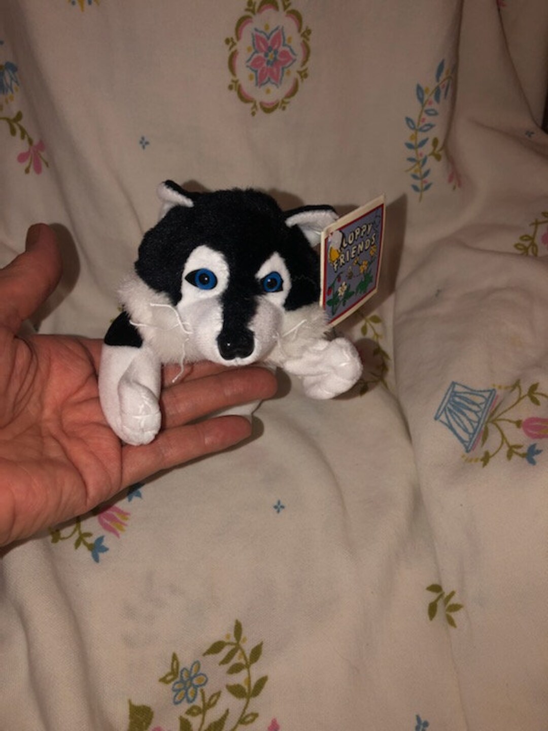 Vintage Floppy Friends Dog Husky Rocky Plush Bean Bag Floppy NWTS 8 ...