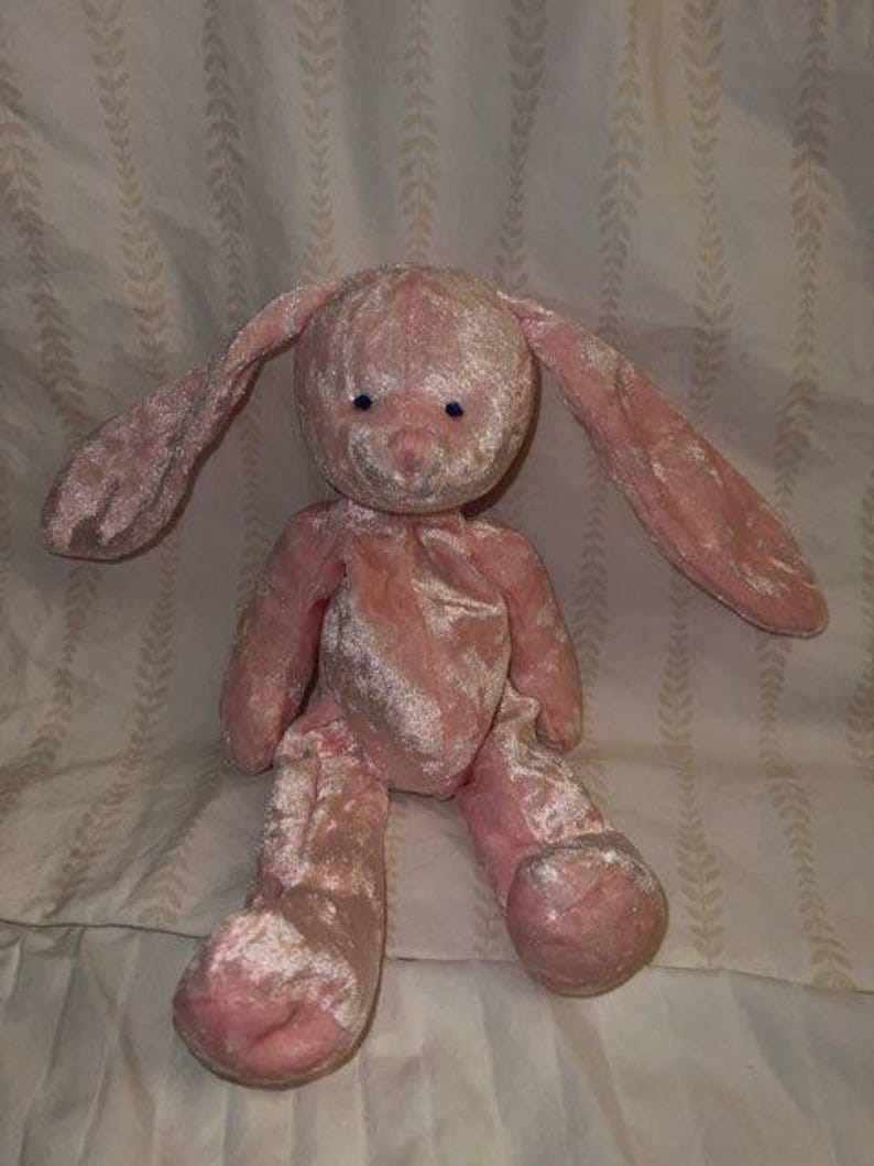 Vintage ECU Russ Bunny Powder Plush Lot Pearl Pink Purple 3 Shiny ...