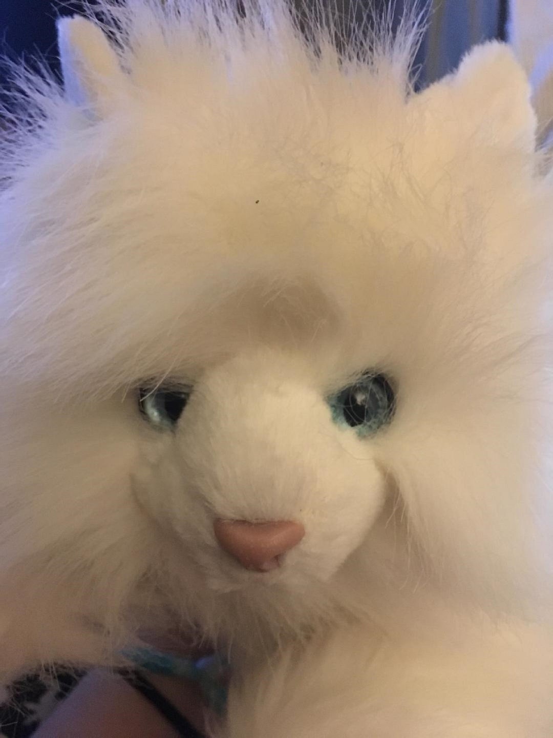 Vintage Russ Cat Plush White Fluffy Poofy Kitten Light Blue Eyes 14 ...