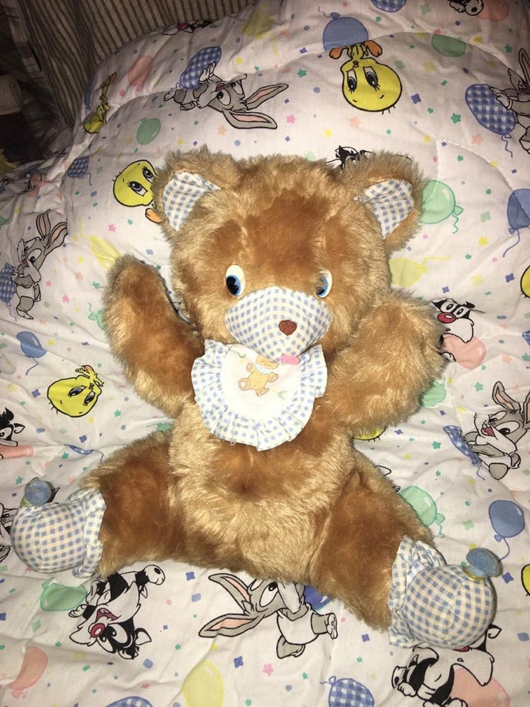 Vintage Knickerbocker Bear Plush Baby Bib Booties ECU Animals of ...