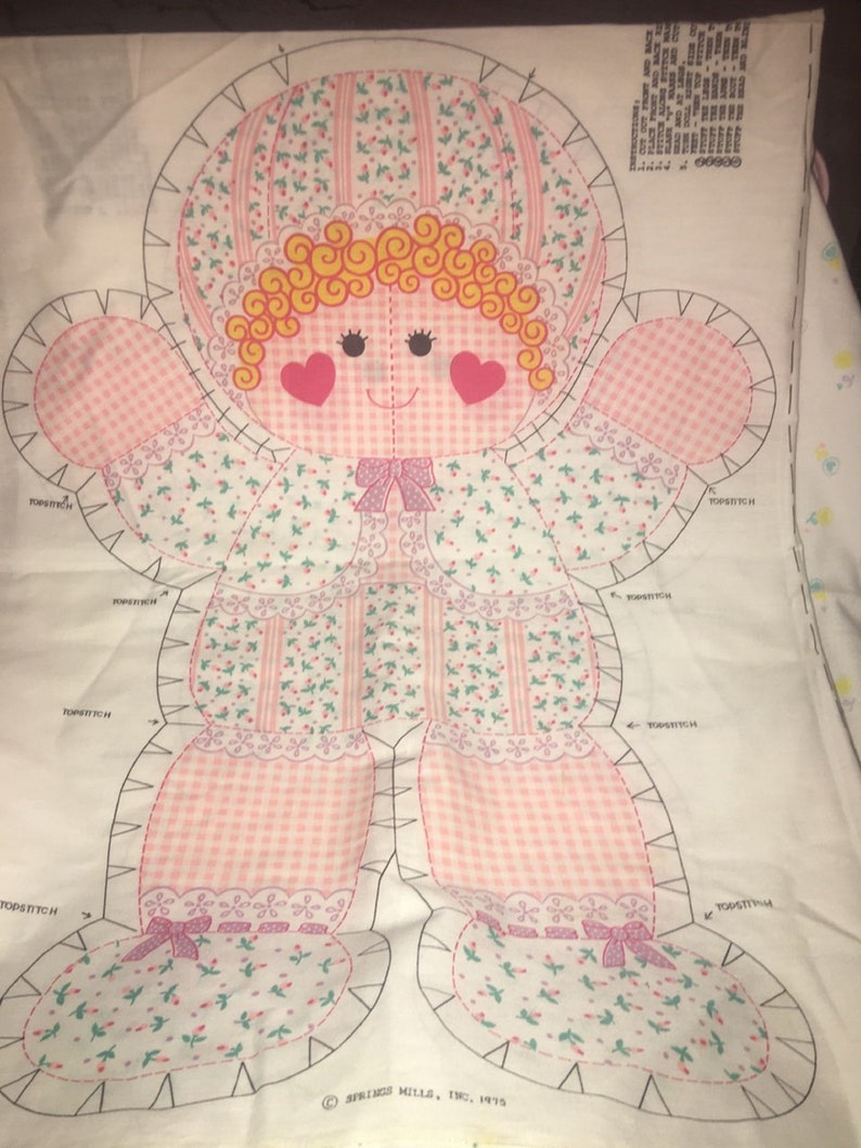 Vintage Spring Mills Baby Doll Fabric Panel Awake Sleeping 1975 Cut Out ...