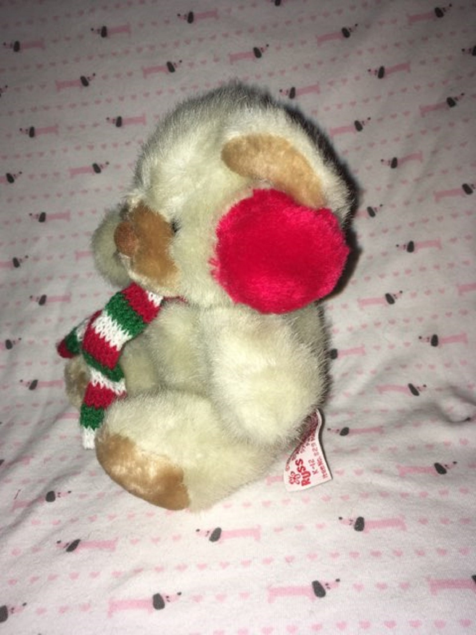 Vintage Russ Tuff Teddy Plush Bear Holiday Christmas Version Ear Muffs ...